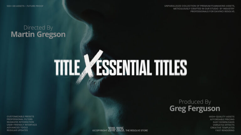 TitleX: 3 Free Cinematic Titles for DaVinci Resolve 17 & 18 - The Resolve Store